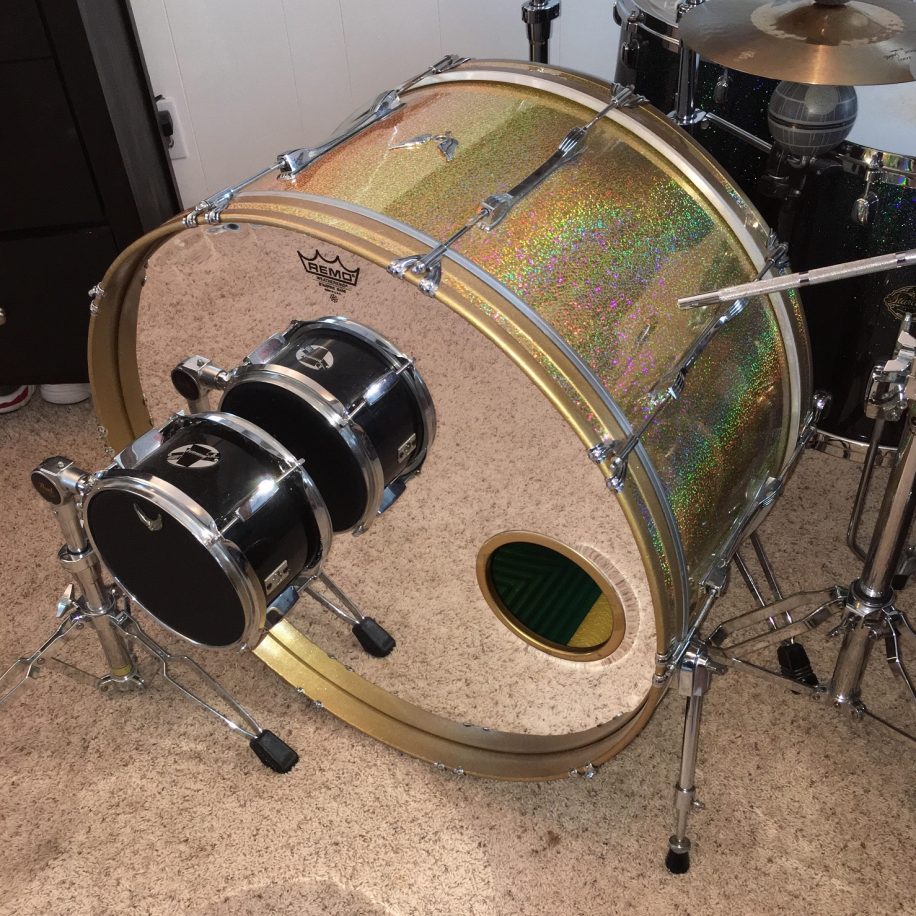 Champagne Prismatic Glitter Drum Wrap - Walopus Drum Wrap